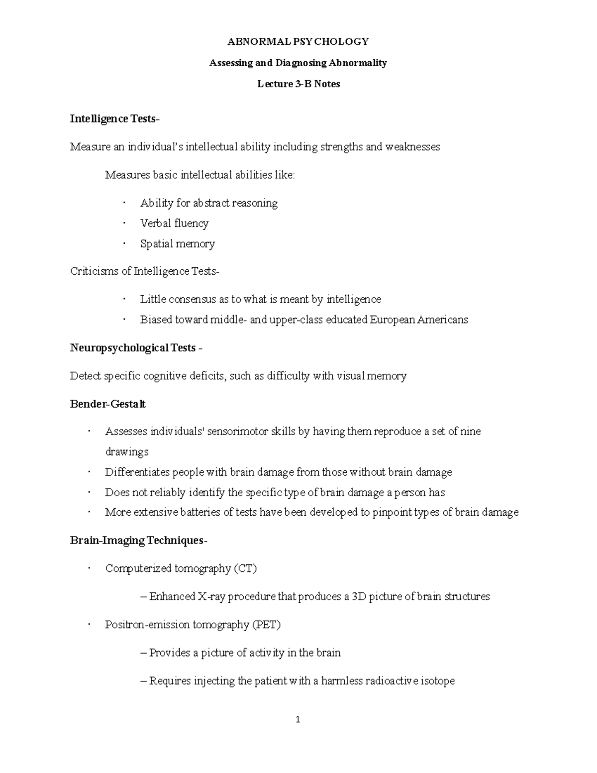 Abnormal-Psy Assessing-and-Diagnosing-Abnormality Lecture-3B - ABNORMAL ...