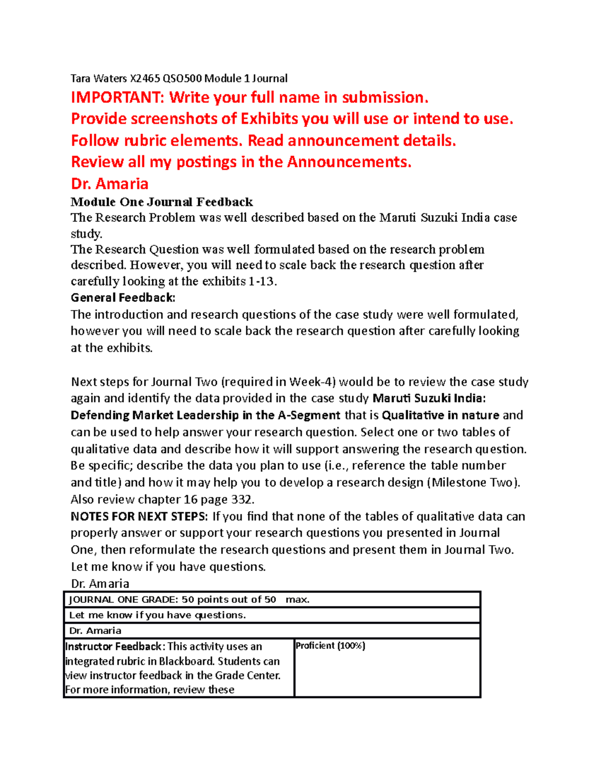 QSO500 Module 1 Journal - Tara Waters X2465 QSO500 Module 1 Journal ...