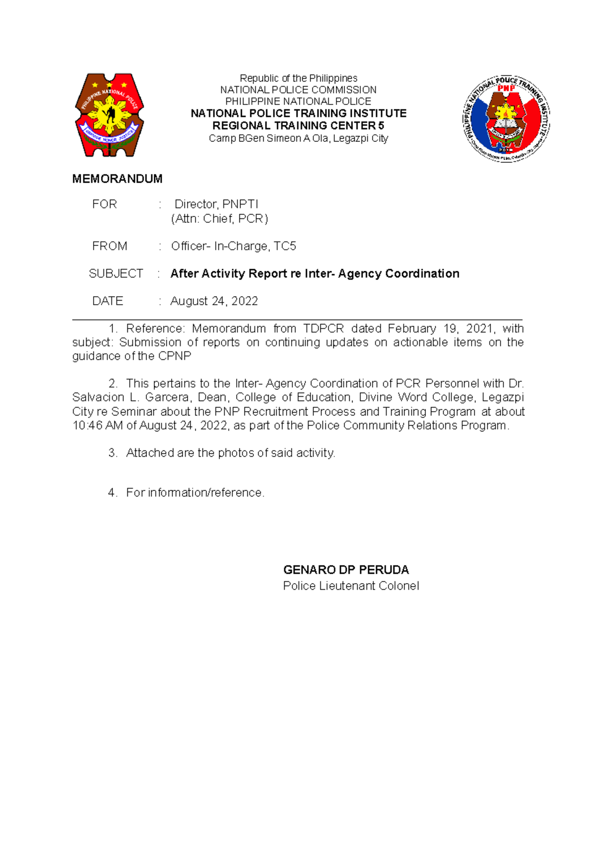 AAR DEAN College OF Education - Republic of the Philippines NATIONAL ...