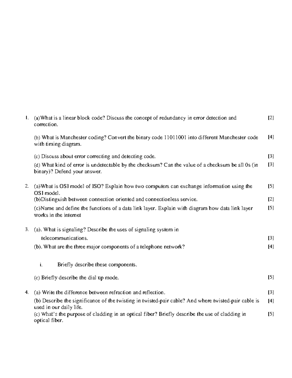 Group-2 - communication - 1. (a)What is a linear block code? Discuss ...