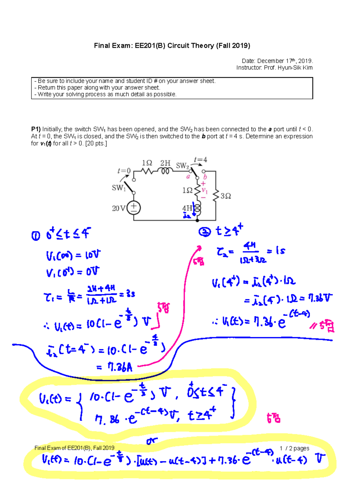 Final Exam 2019-Fall v4 solution - FLQDO E[DP RI EE201(B), FDOO 2019 1 ...