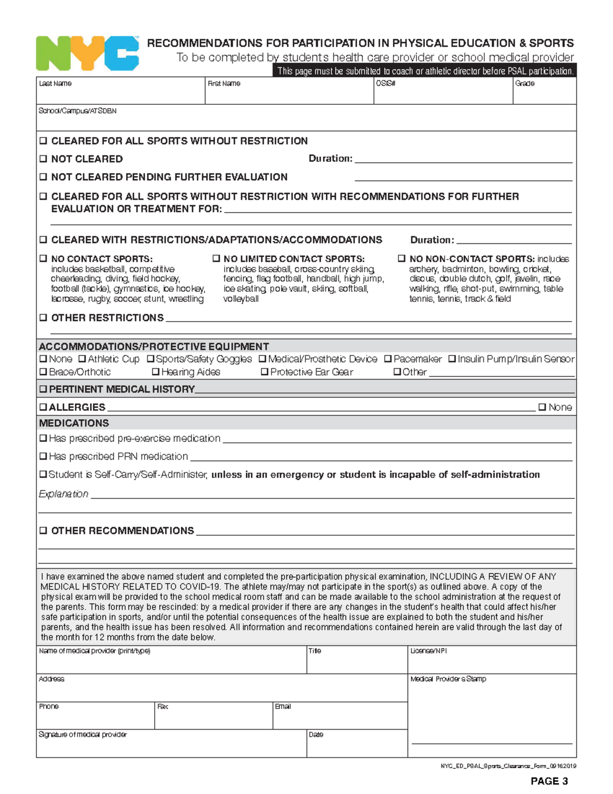 PSAL Medical - inikm - RECOMMENDATIONS FOR PARTICIPATION IN PHYSICAL ...