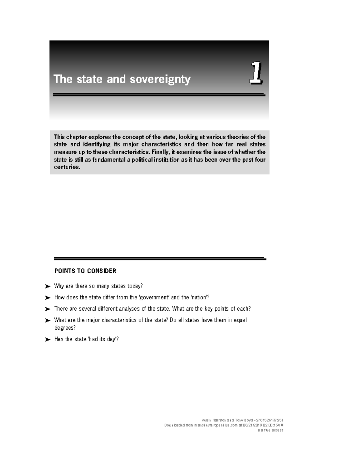 The state and sovereignty - POINTS TO CONSIDER Why are there so many ...