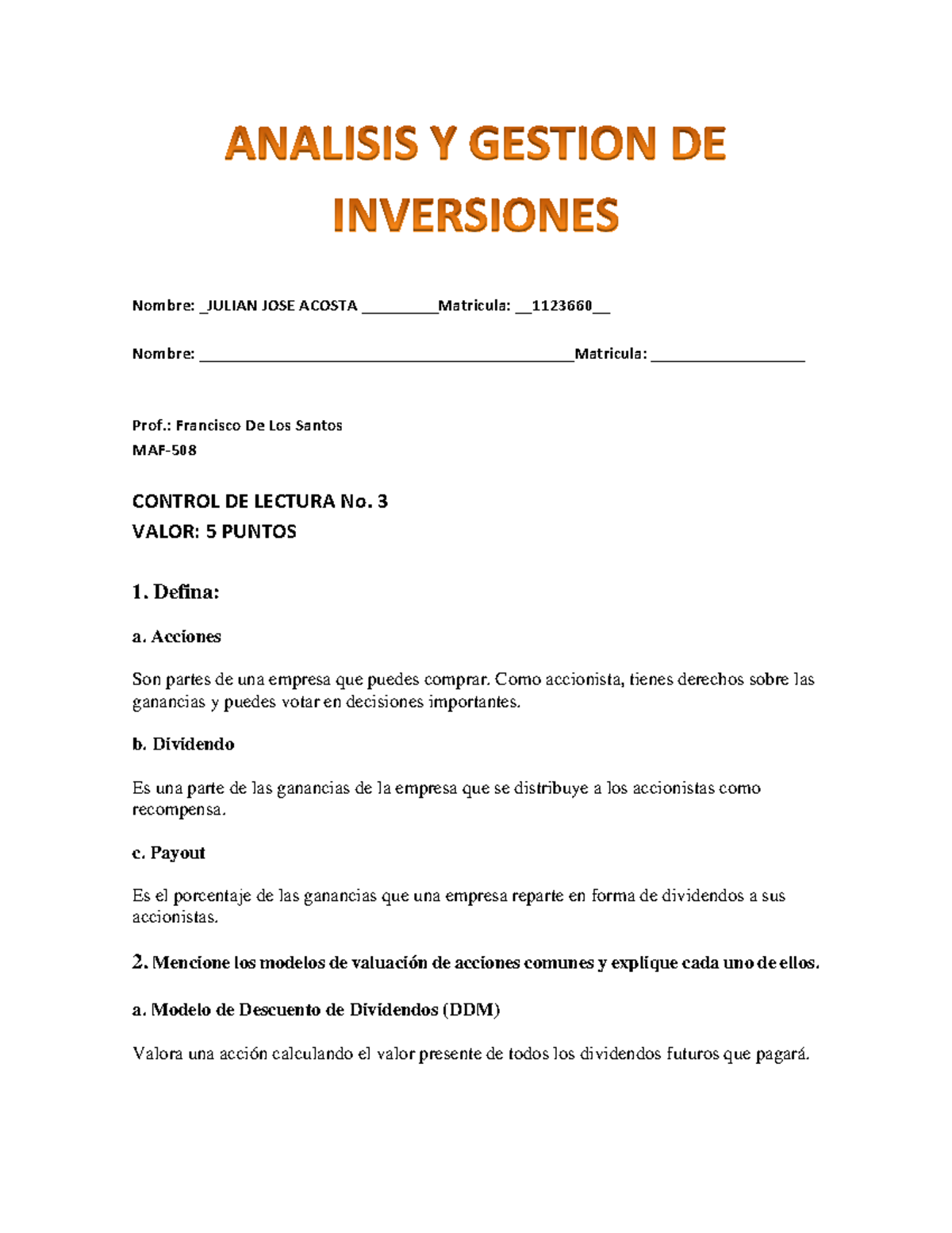 Control de lectura 3 Julian Acosta ID-1123660 - ANALISIS Y GESTION DE ...