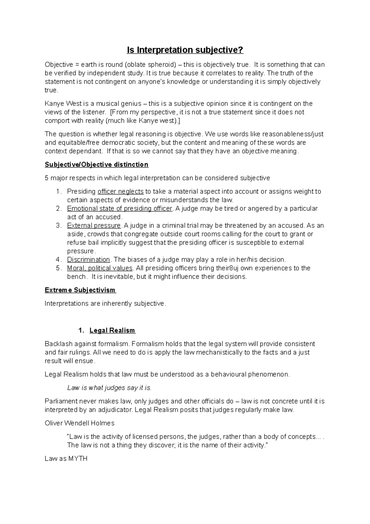 Interpretation - supplementary notes - Is Interpretation subjective ...