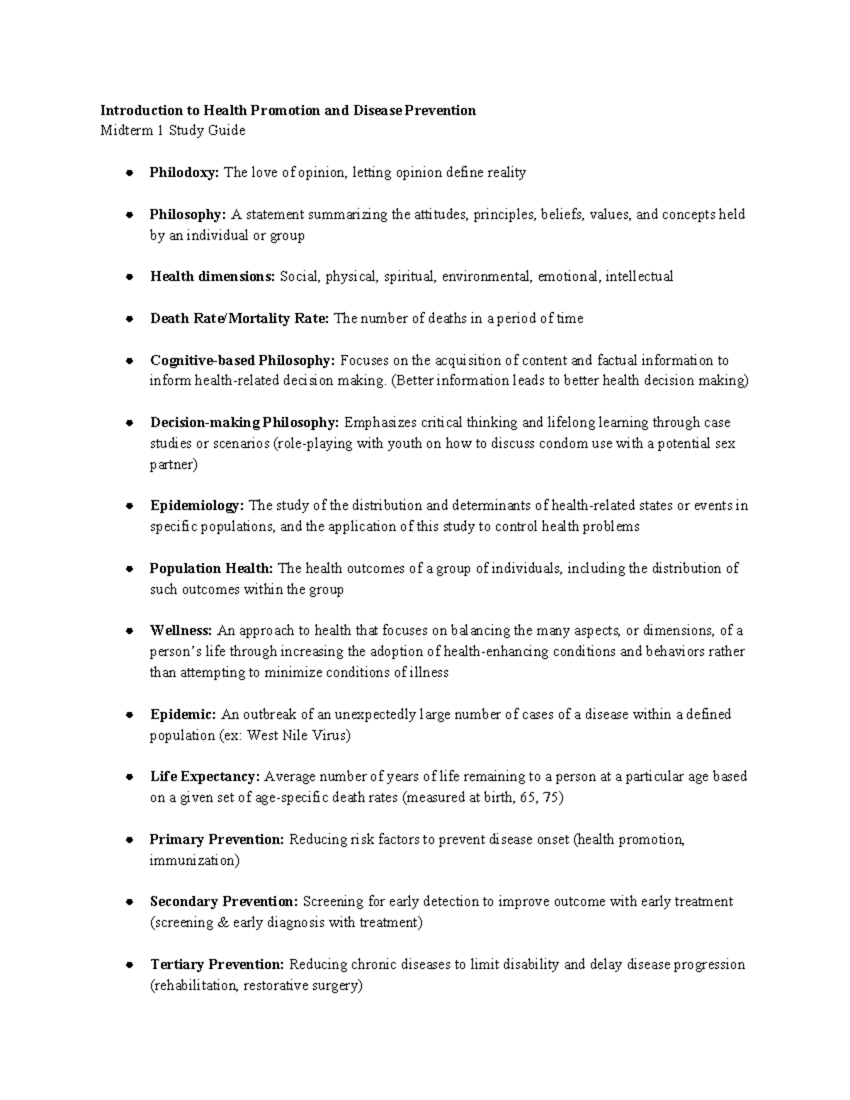 Midterm 1 Review - Exam 2 guide- has everything - Introduction to ...