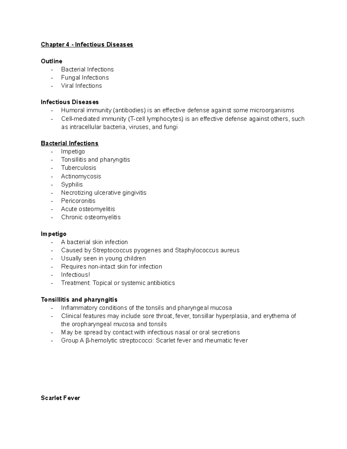 Infectious Diseases chap 4 - wk 6 - Chapter 4 - Infectious Diseases ...