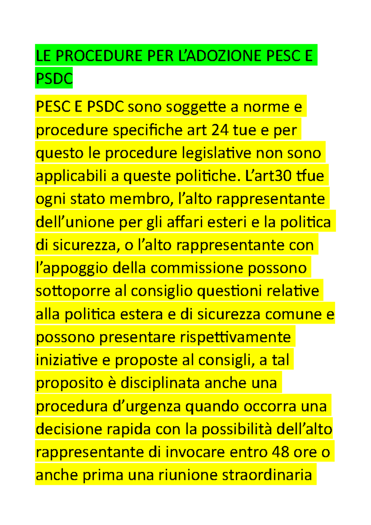 LE Procedure pesc psdc - LE PROCEDURE PER L’ADOZIONE PESC E PSDC PESC E ...