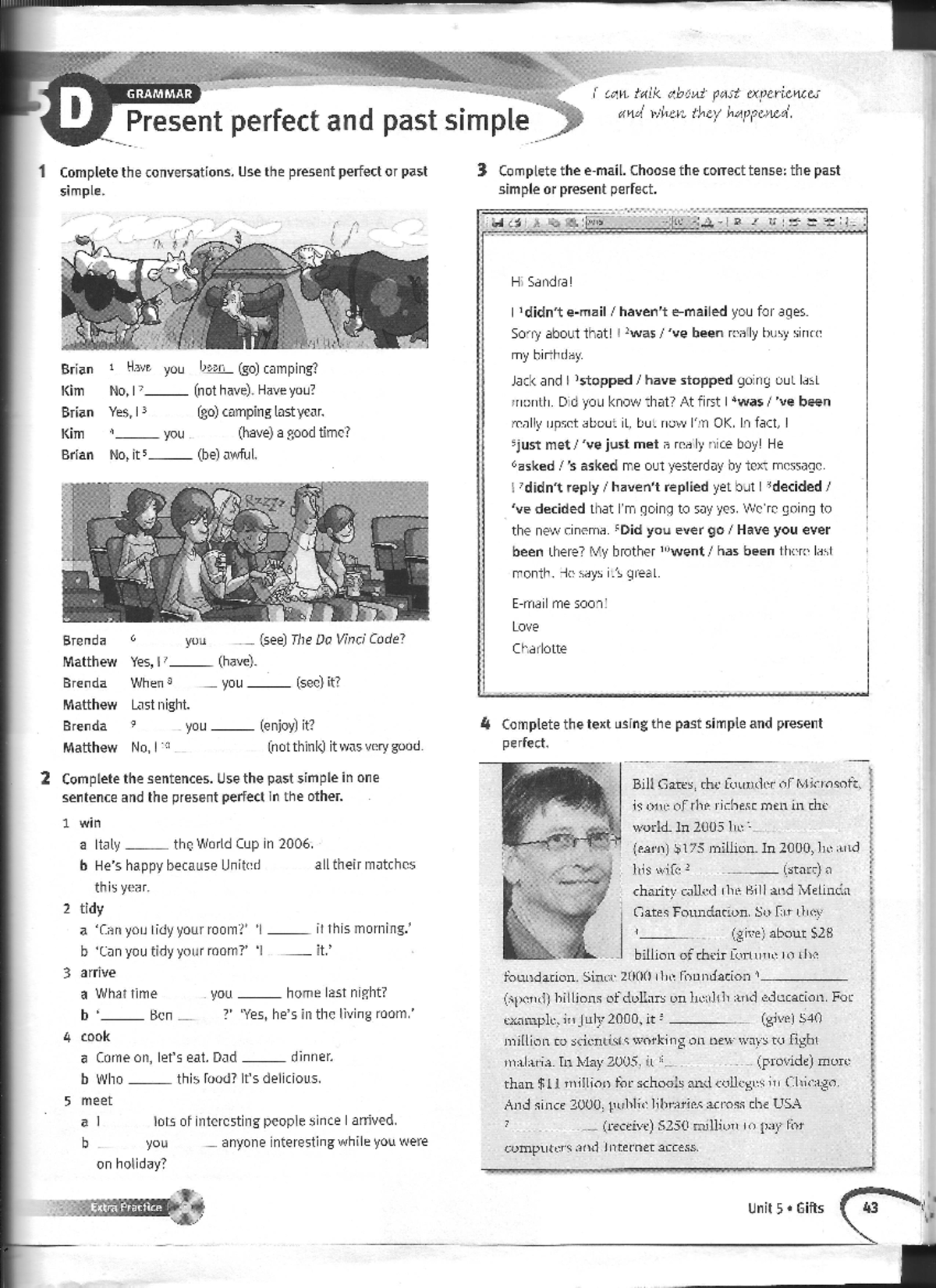 Sol pre int present perfect past simple contrast practice p43 093417 ...