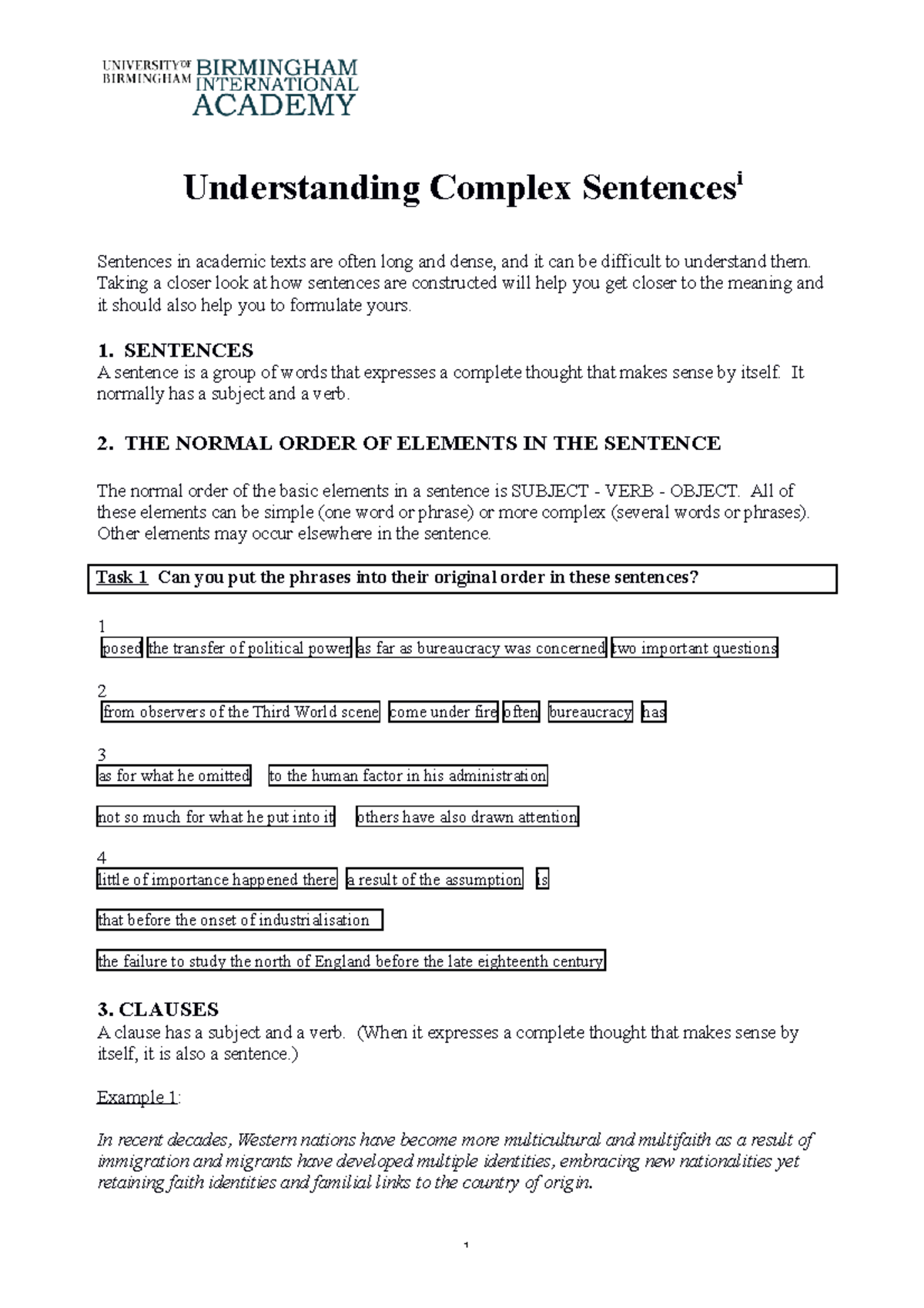 44 Understanding complex sentences - Understanding Complex Sentences i ...