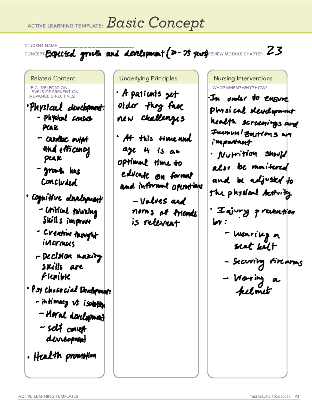 Expected growth and development - ACTIVE LEARNING TEMPLATES THERAPEUTIC ...
