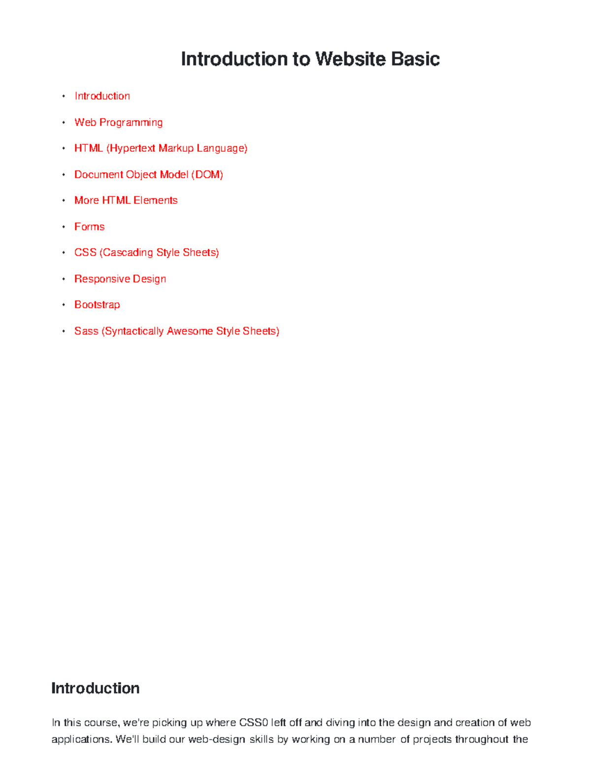 Introduction to Website Basic - Introduction to Website Basic ...