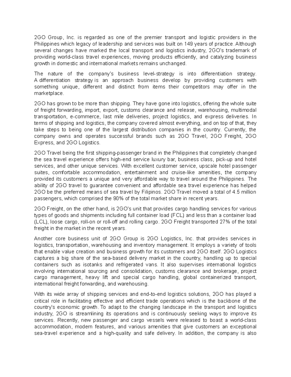 2GO Group Case Study - 2GO Group, Inc. is regarded as one of the ...