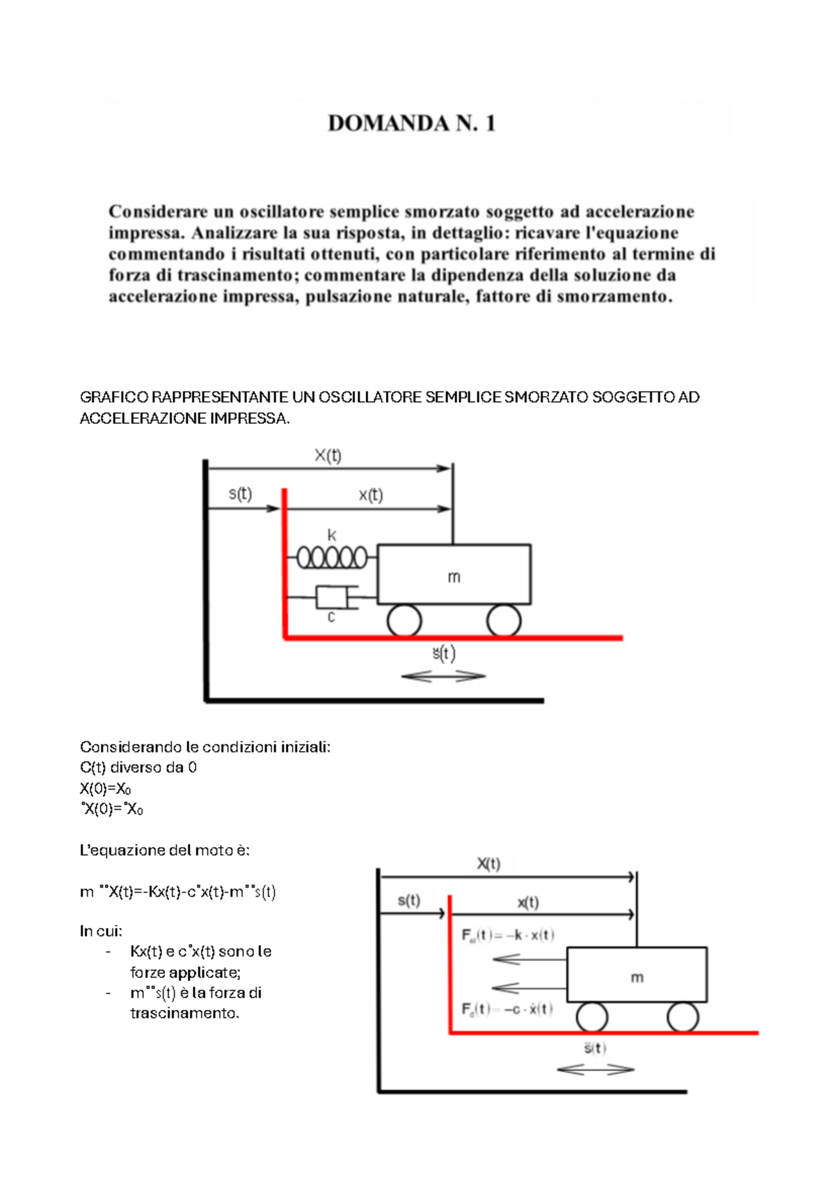 Domande Oscillatore Semplice Lezione 5 S2 - Teoria delle Strutture ...
