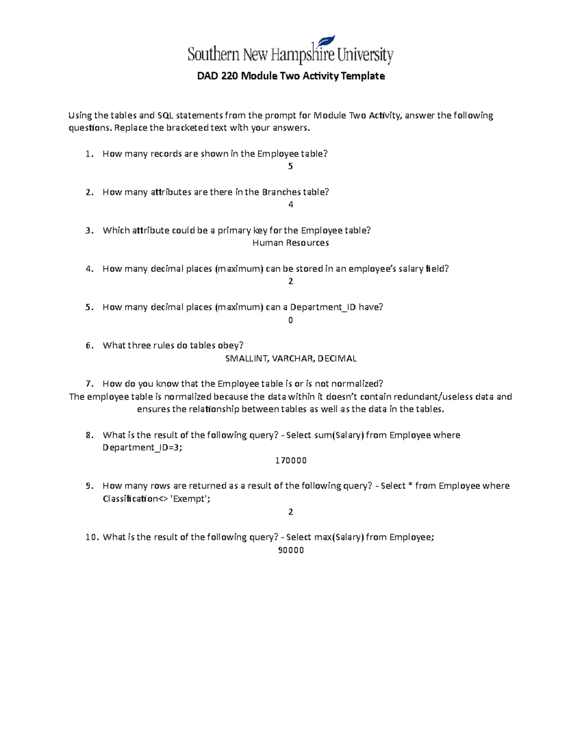 Johnson DAD 220 Module Two Activity - DAD 220 Module Two Activity ...