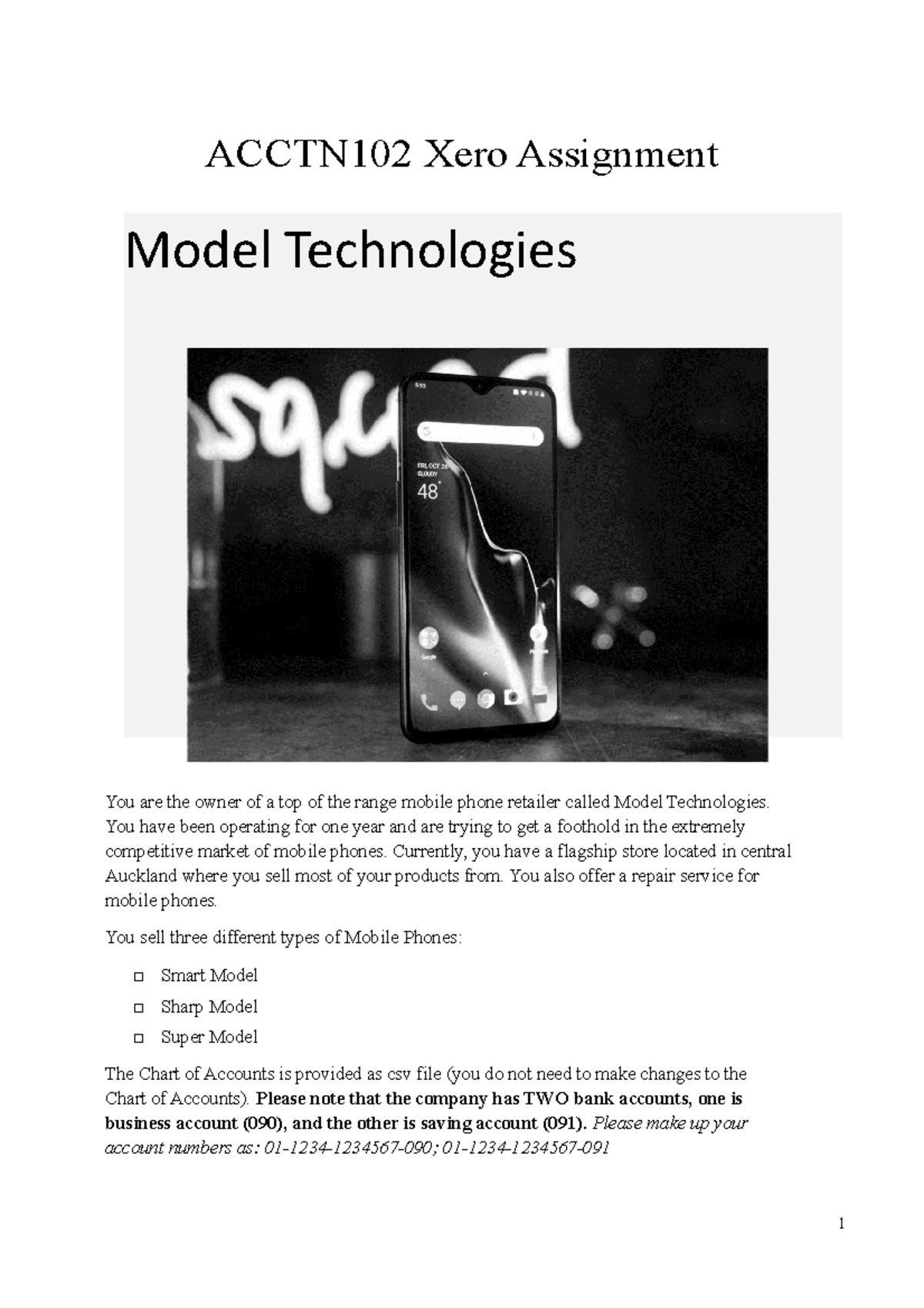 ACCTN102 Xero Assignment 22B - Model Technologies ACCTN102 Xero ...