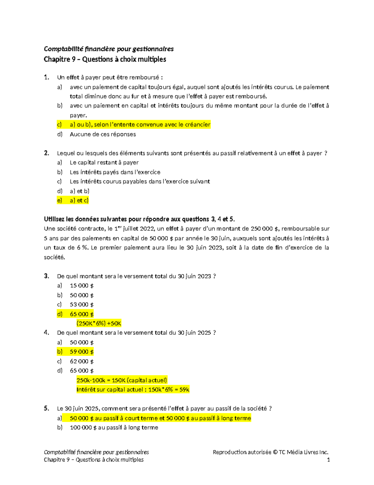 Ch09 questions choix multiples 1660939904 - Comptabilité financière ...