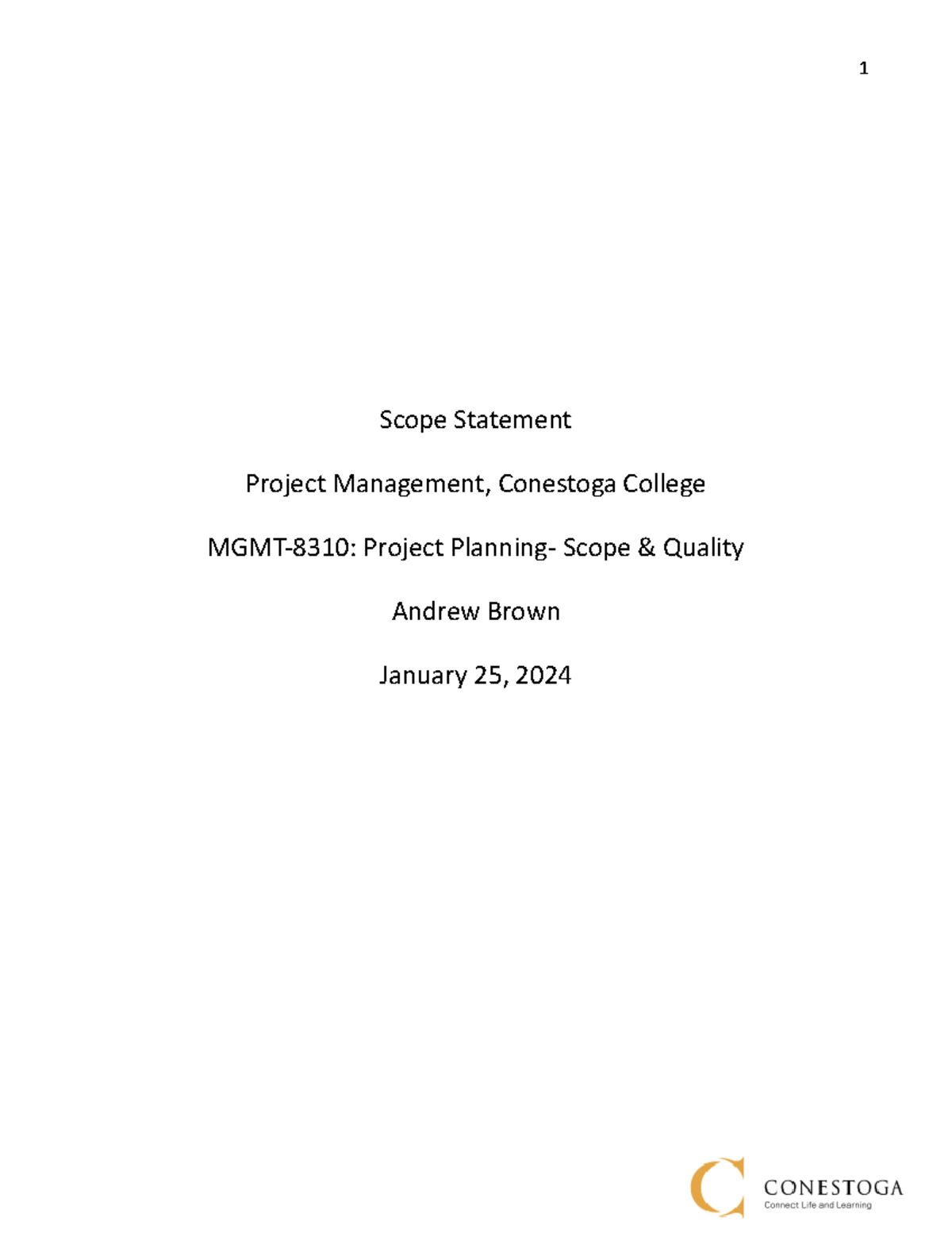 Assigment-1 Scope Statement - 1 Scope Statement Project Management ...