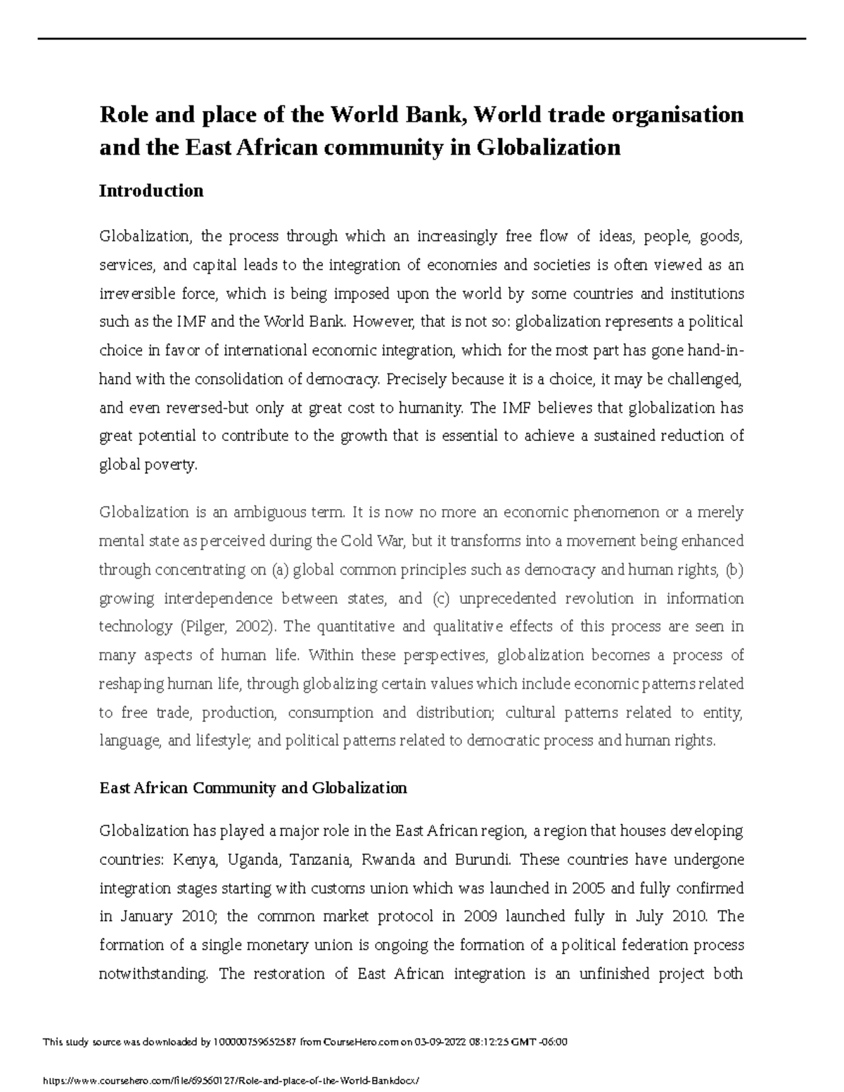 Role and place of World Bank - Role and place of the World Bank, World ...