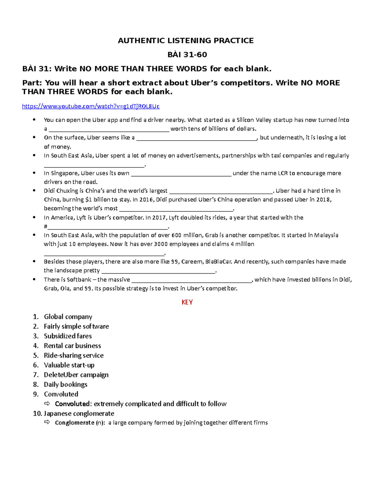 1643907869247 LA-BI 31-60 - AUTHENTIC LISTENING PRACTICE BÀI 31- BÀI 31 ...