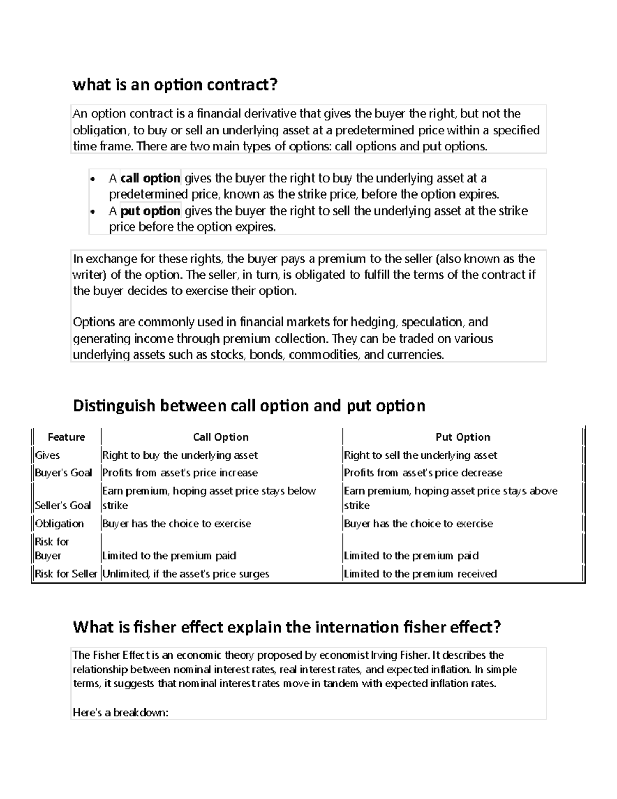 What is an option contract - what is an option contract? An option ...