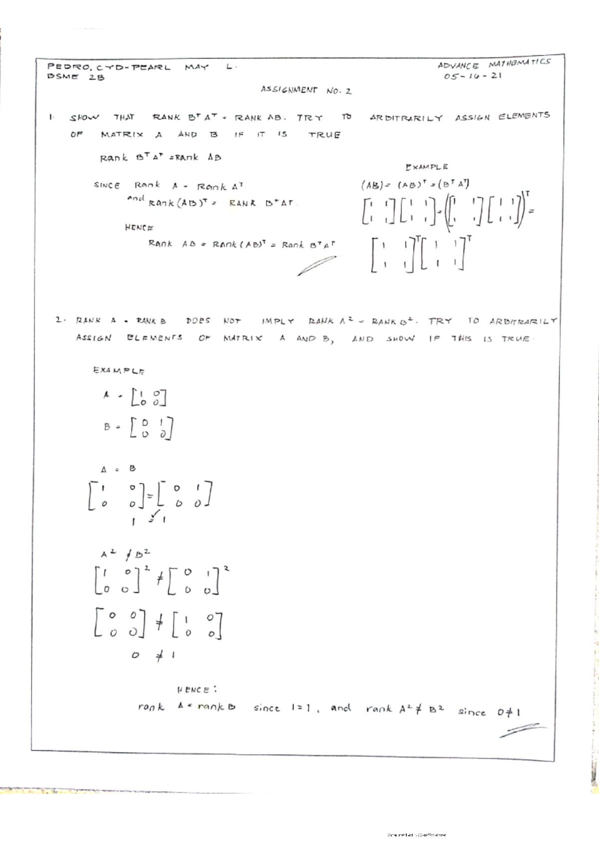 Assignment 2 AM - advance math will help students to their lessons ...
