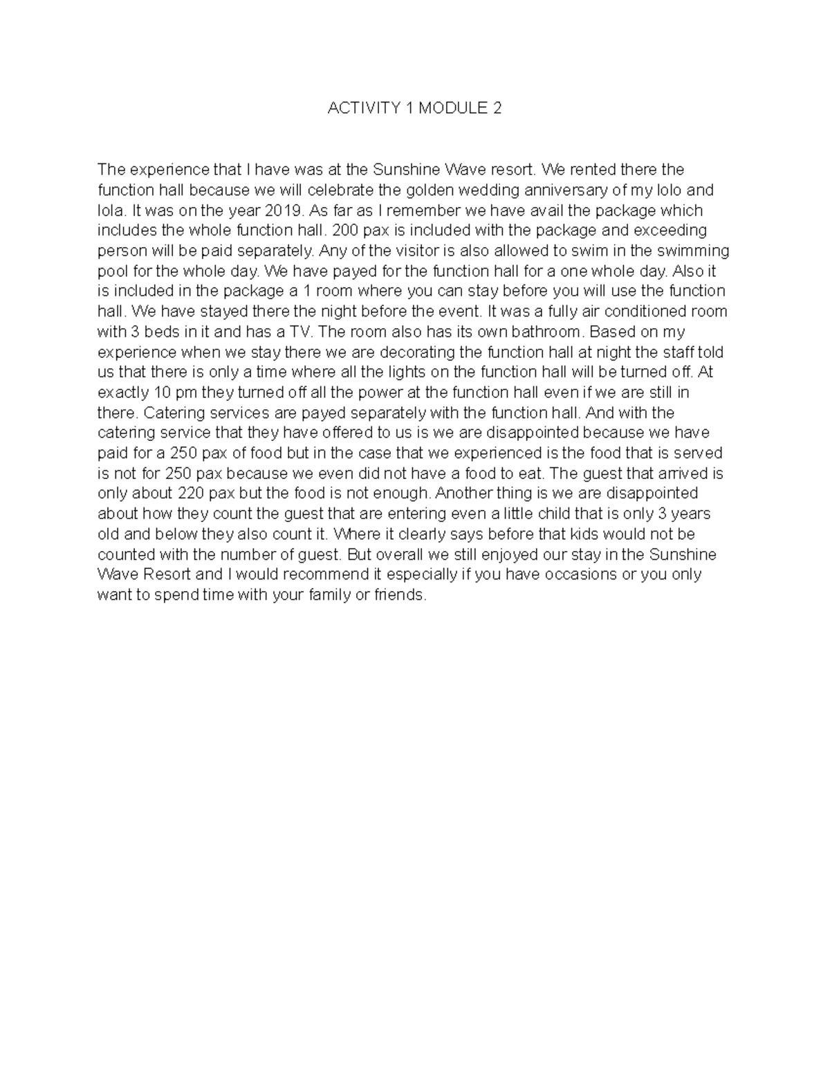 Activity 1 Module 2 - answesrs - Bs information - Studocu