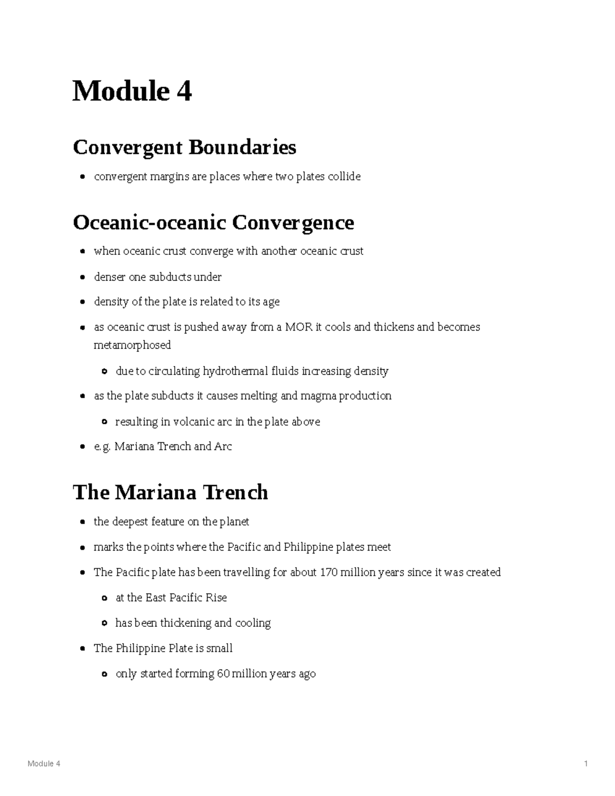 Mod4 - module 4 notes - Module 4 Convergent Boundaries convergent ...