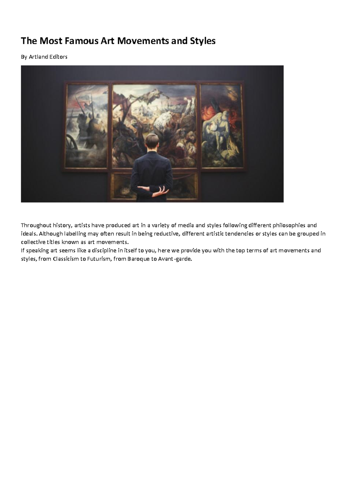 Module 1 Art Movements and Styles - The Most Famous Art Movements and ...