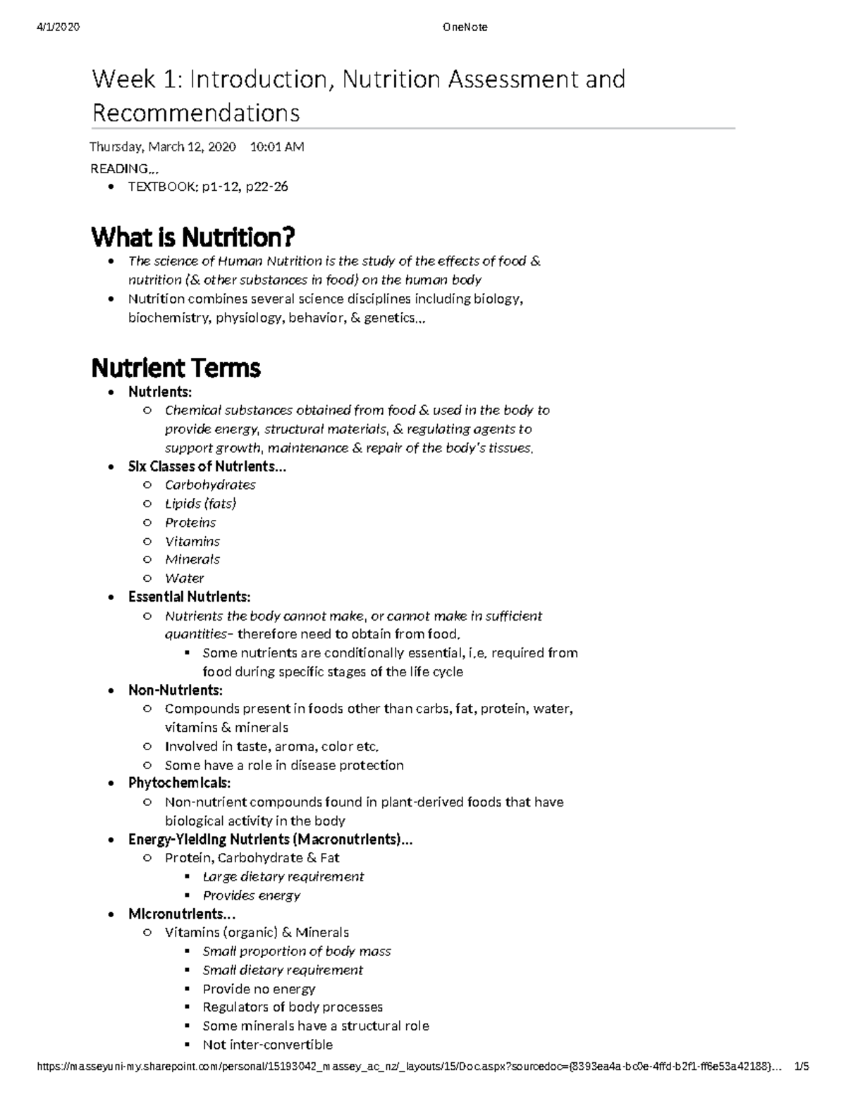 214131 Introduction to Food and Nutrition Week 1 - Week 1: Introduction ...