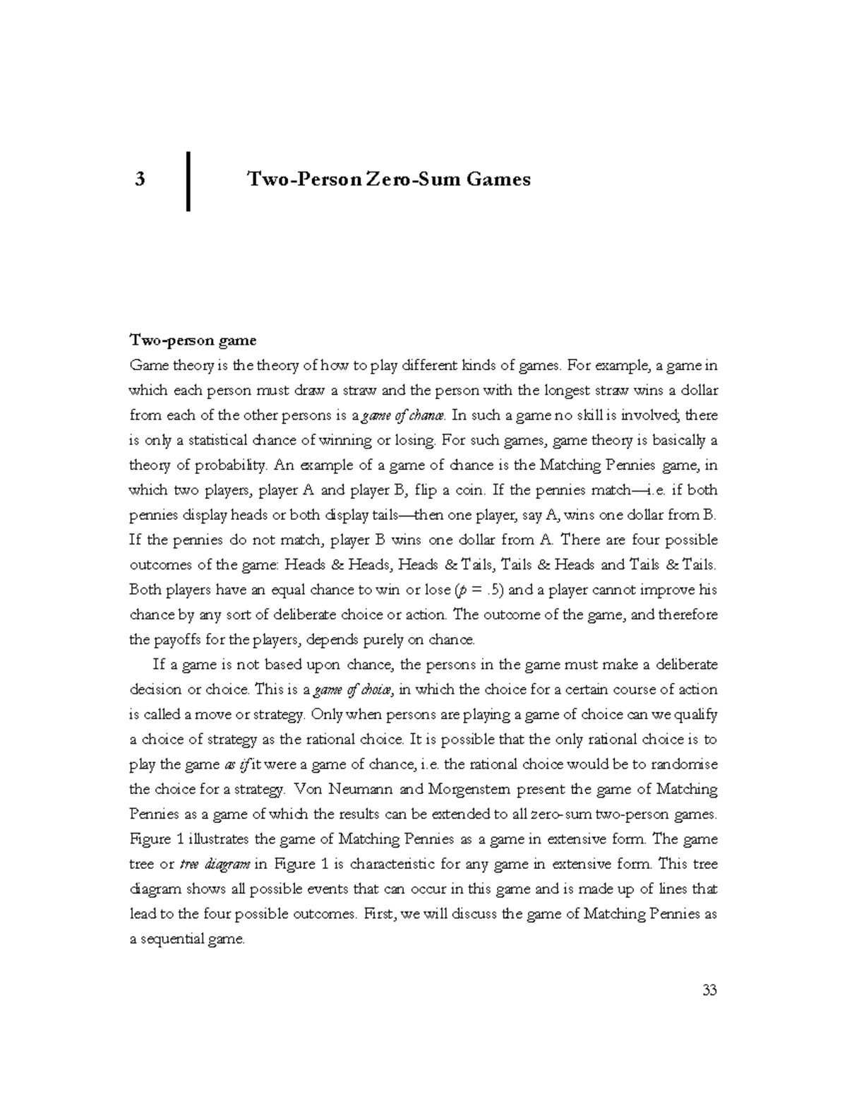 Chapter 3 Two-Person Zero-Sum Games edit final - 3 Two-Person Zero-Sum ...