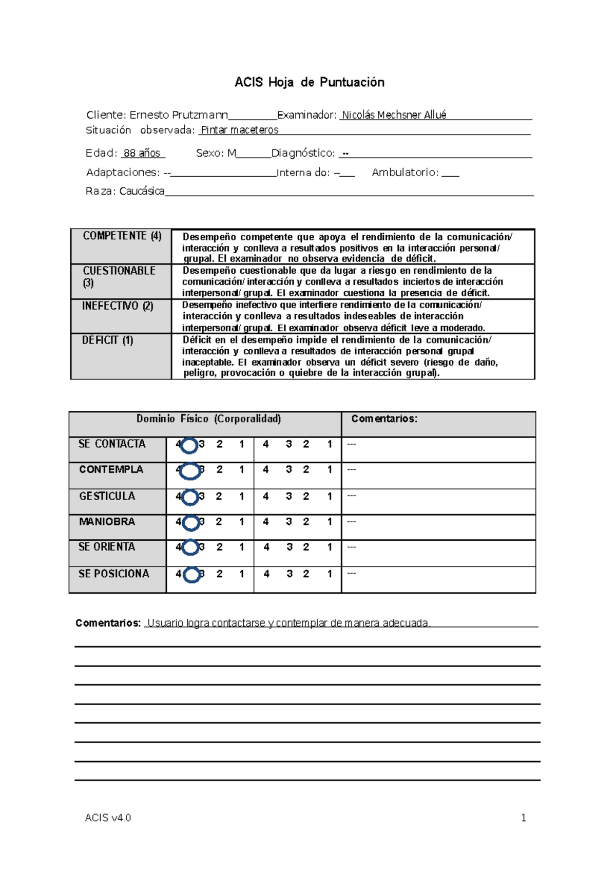 21 spanish acis 1 - Test para evaluar habilidades comunicacionales ...