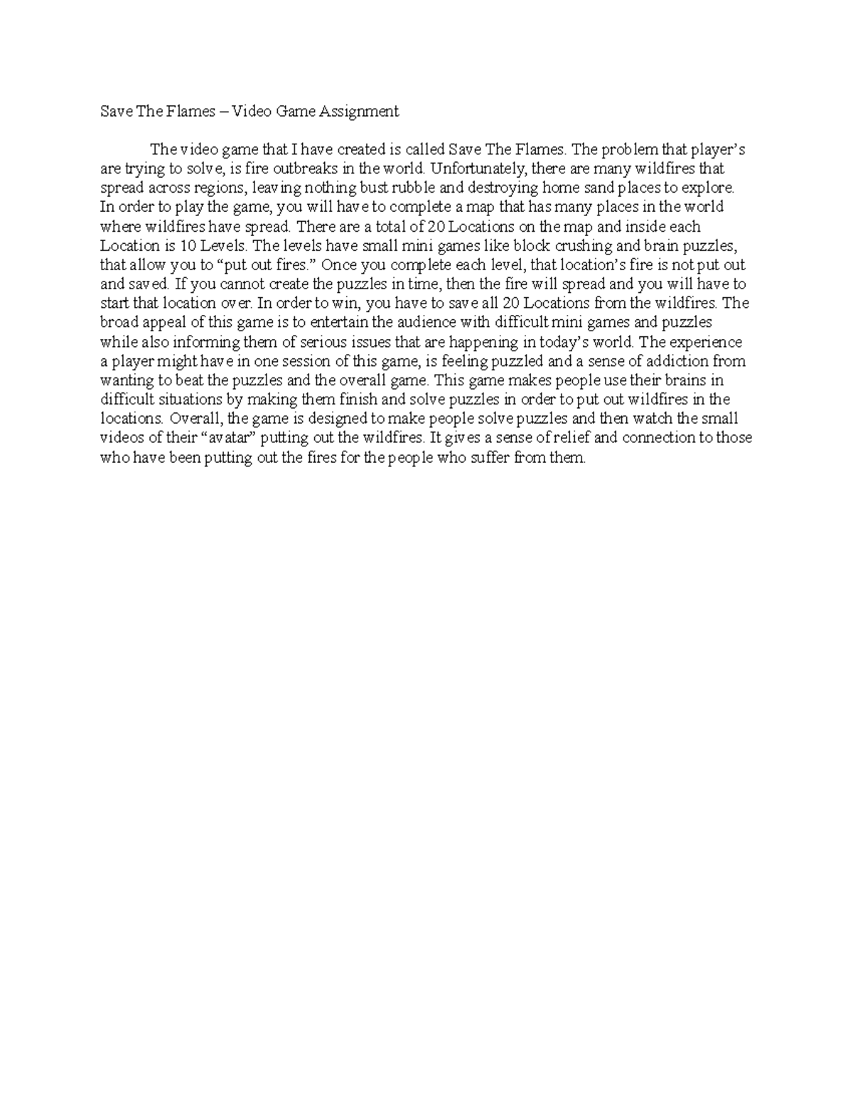 Design a Video Game - THEA 101N: Section 001: Ryan Douglass - Save The ...