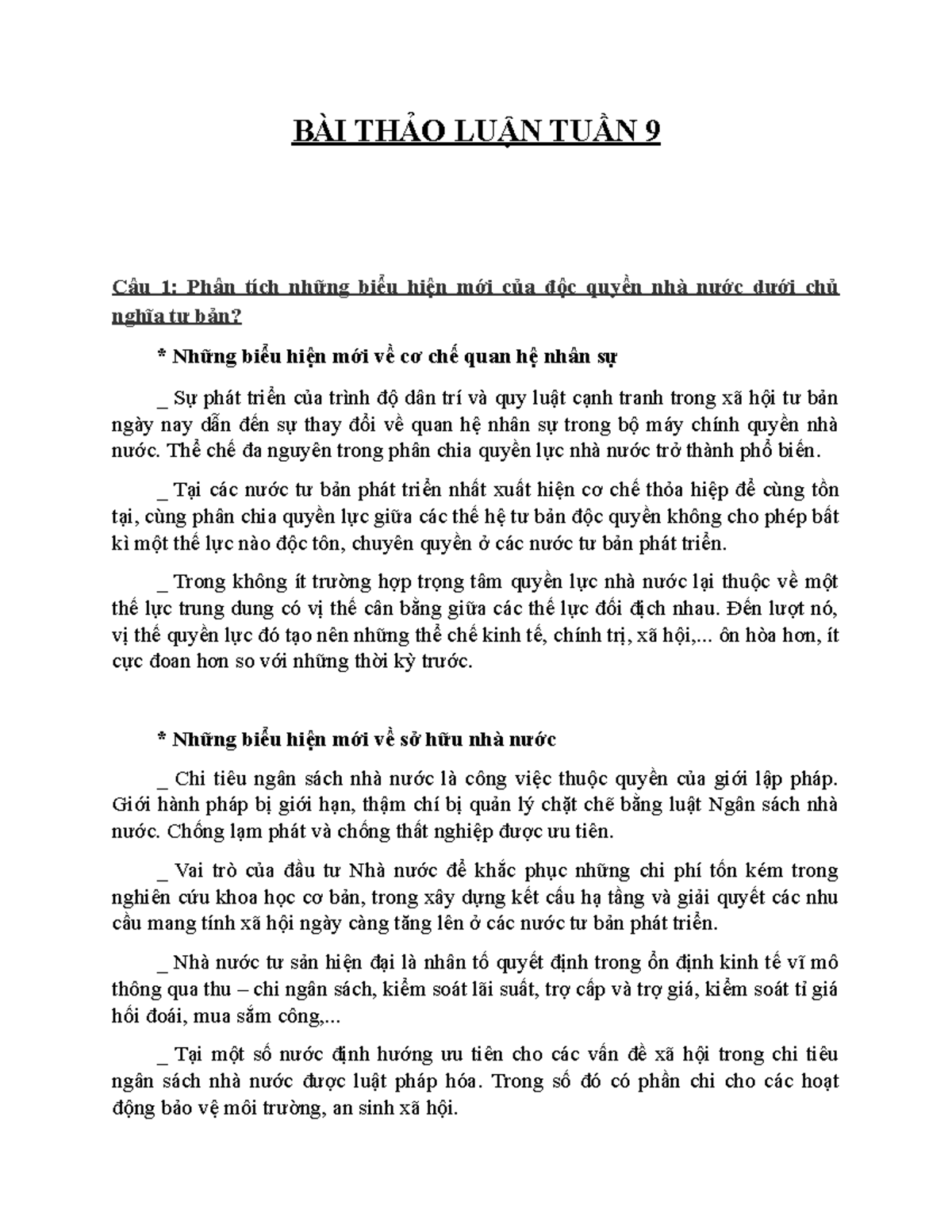 Ktct Btl9 Bài Tập Theo Tuần BÀi ThẢo LuẬn TuẦn 9 Câu 1 Phân Tích