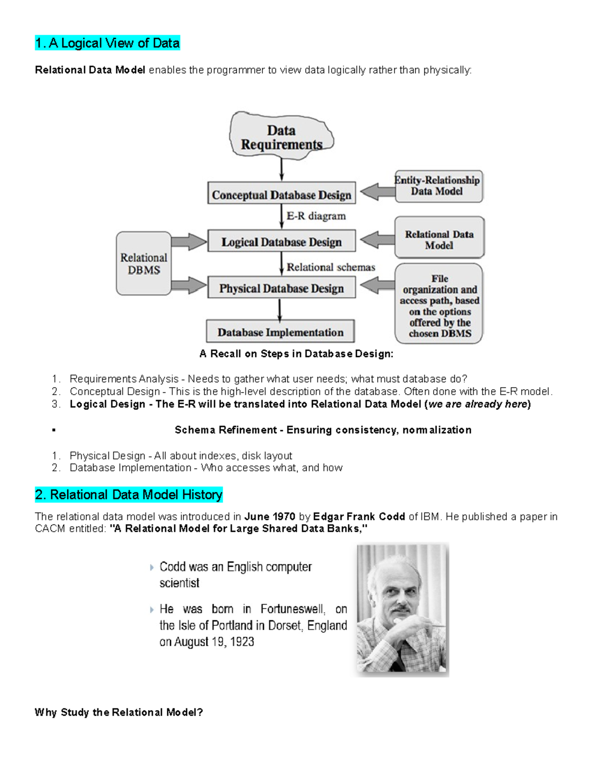 Notes on The Accounting Relational Model - 1. A Logical View of Data ...