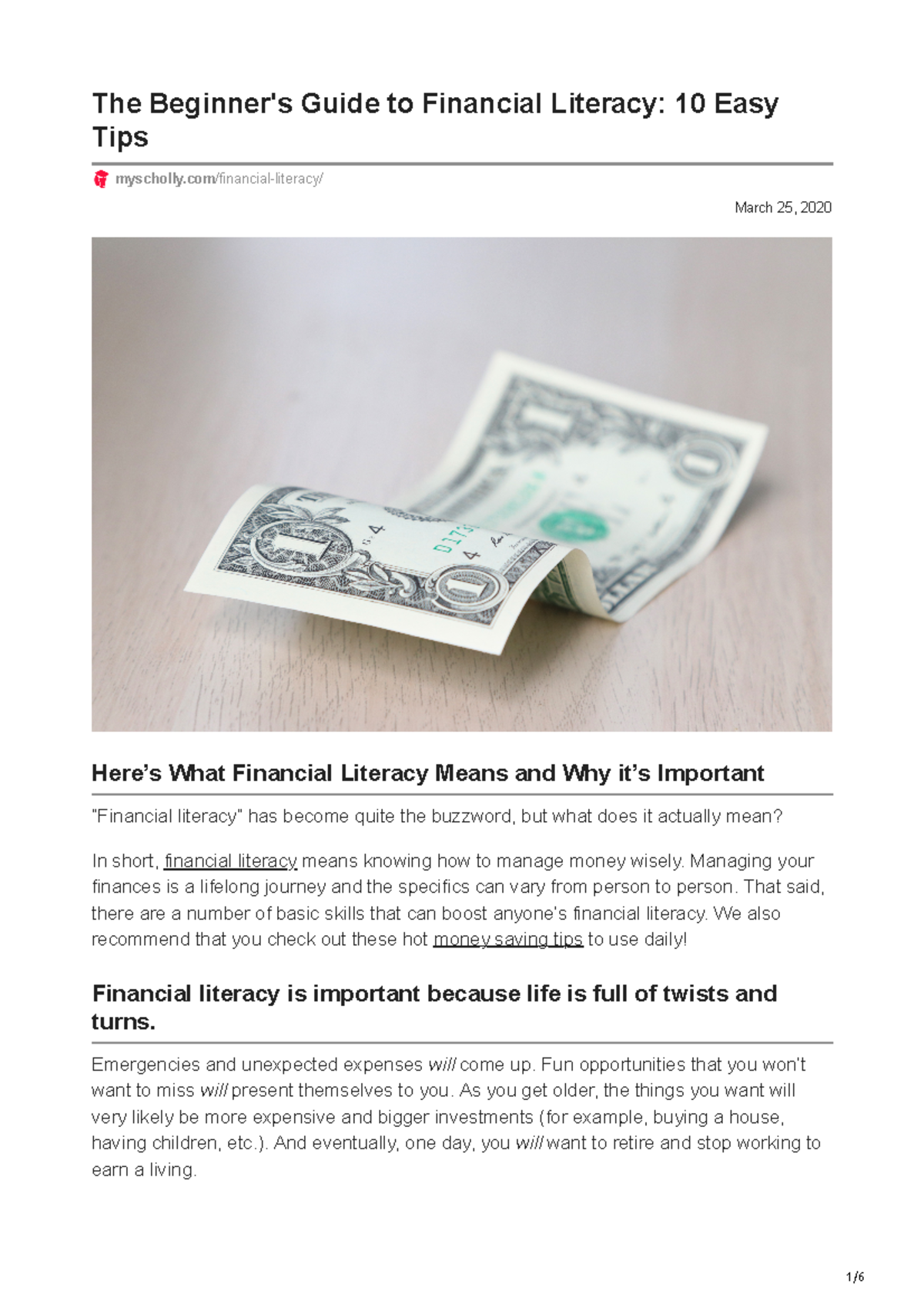 Myscholly.com-The Beginners Guide to Financial Literacy 10 Easy Tips ...