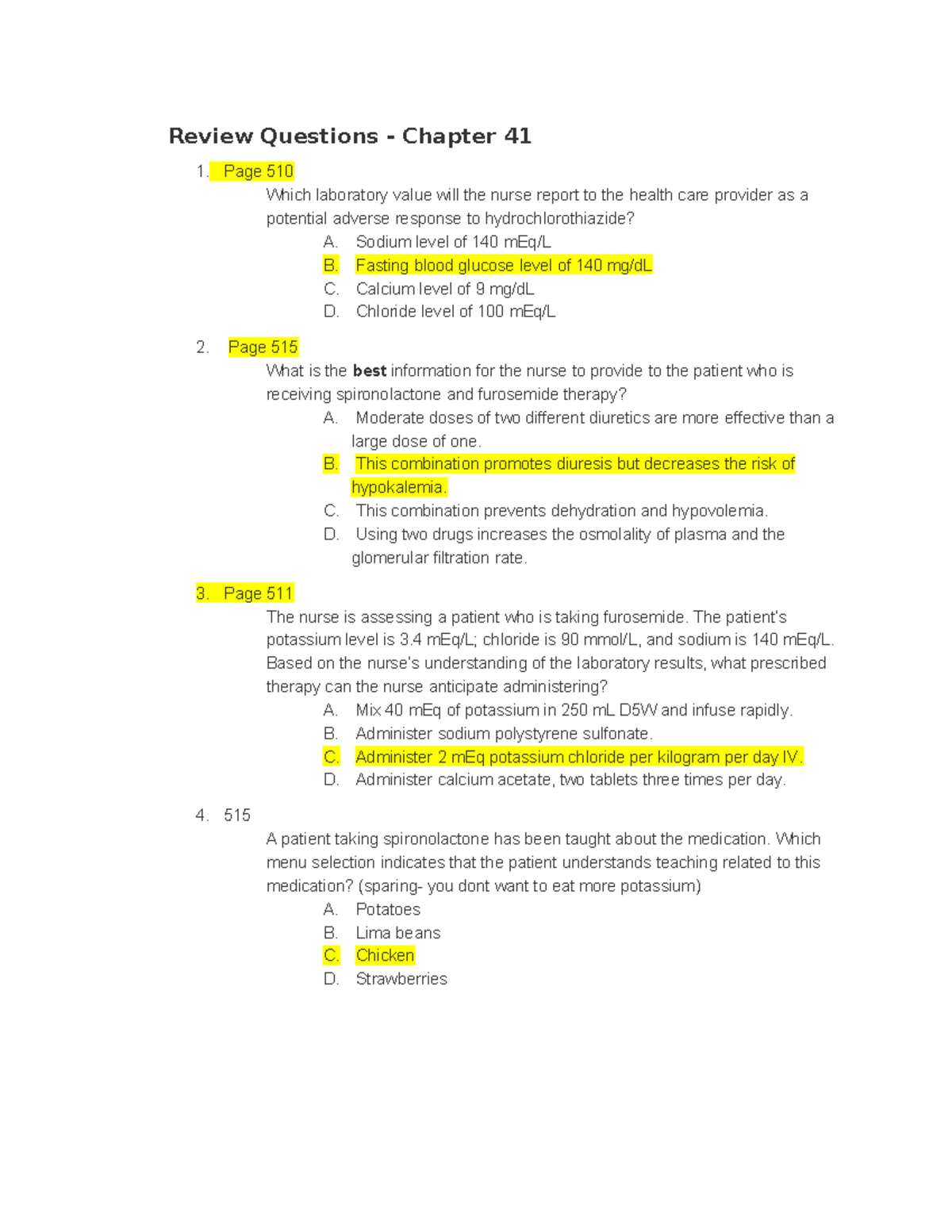 Review Questions chapter 41 - Review Questions - Chapter 41 Page 510 ...