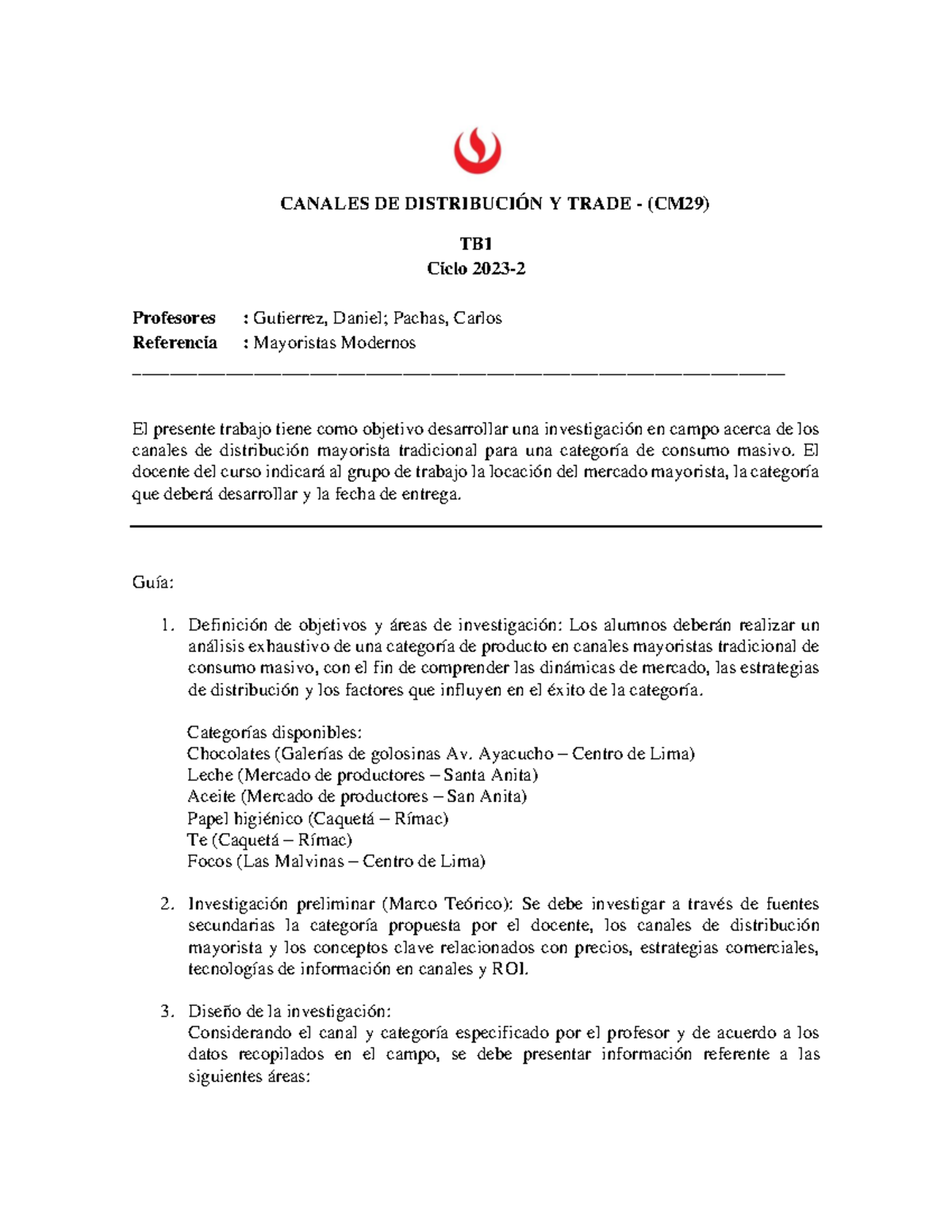 TB1 2023-2 Guia del trabajo Mayoristas - CANALES DE DISTRIBUCIÓN Y ...