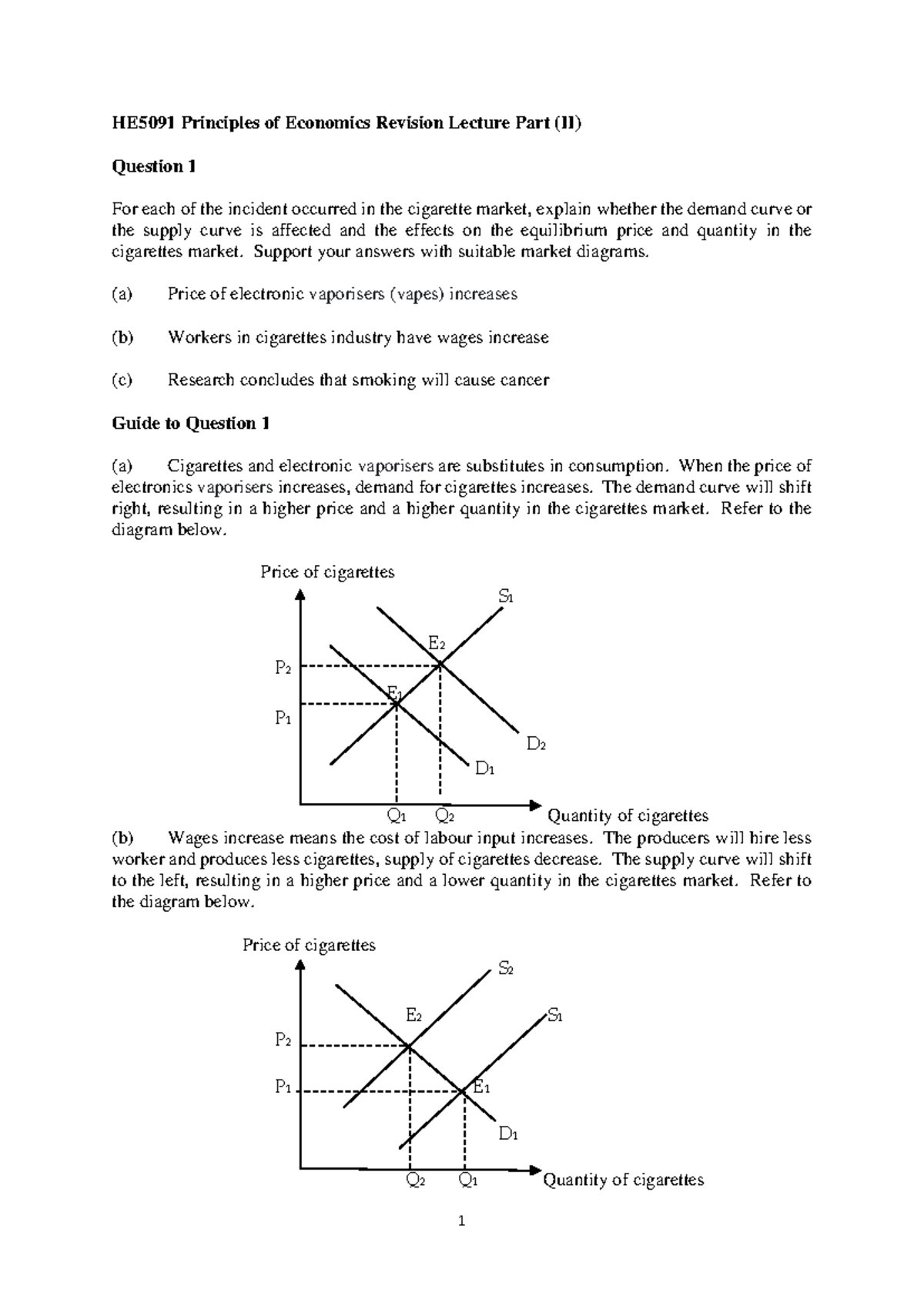 HE5091 Revision Lecture 2024 - HE 5 091 Principles of Economics ...