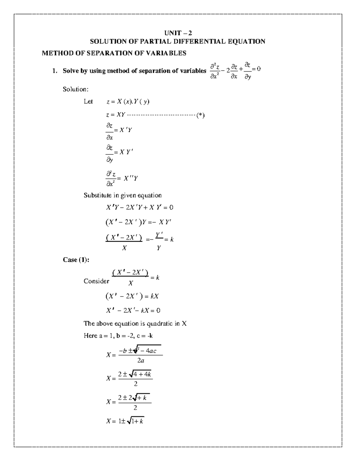 M4(U2) - Mathematics (Level4) Lecture Notes - UNIT – 2 SOLUTION OF ...