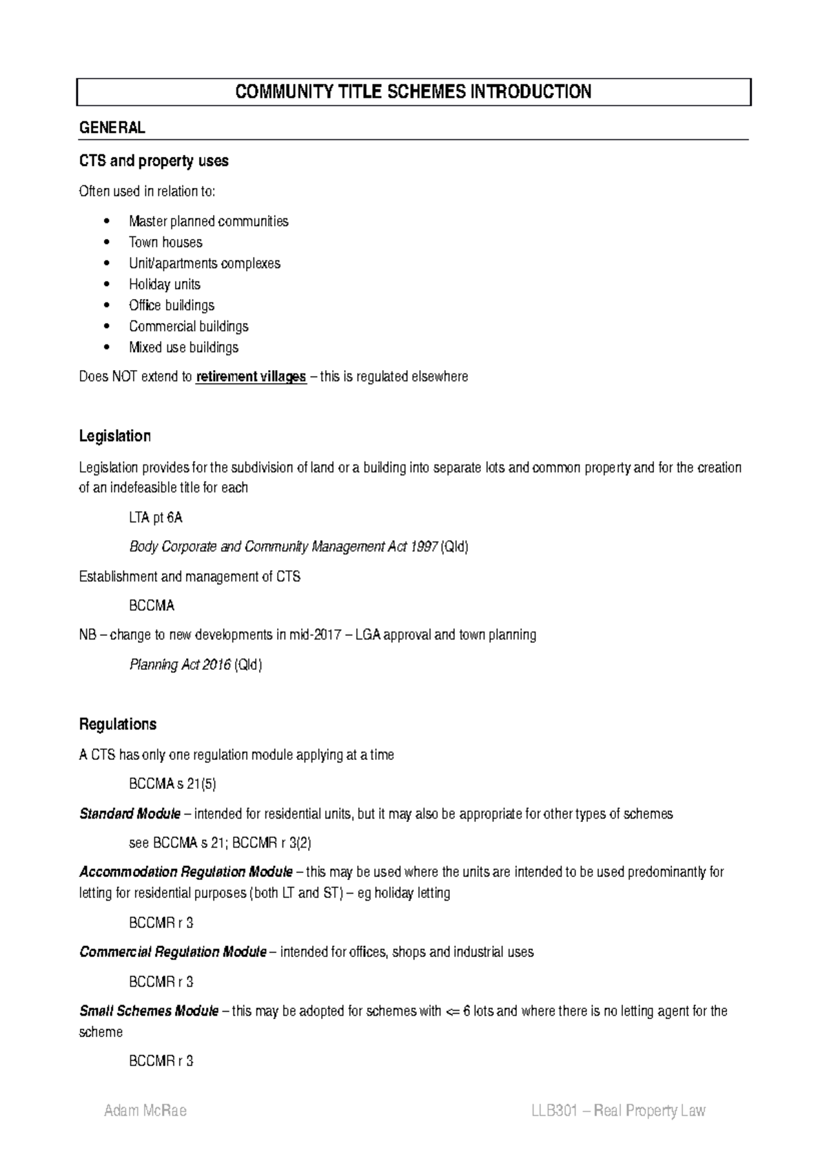 9.0 Community Title Schemes - COMMUNITY TITLE SCHEMES INTRODUCTION ...