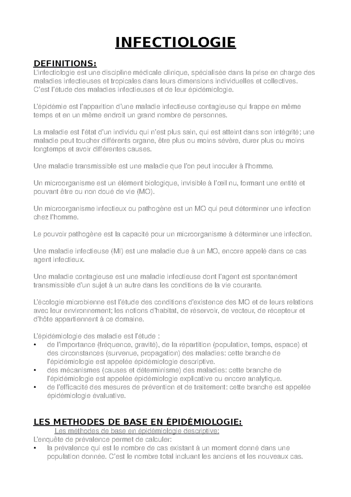 Infectiologie - INFECTIOLOGIE DEFINITIONS: L'infectiologie est une ...