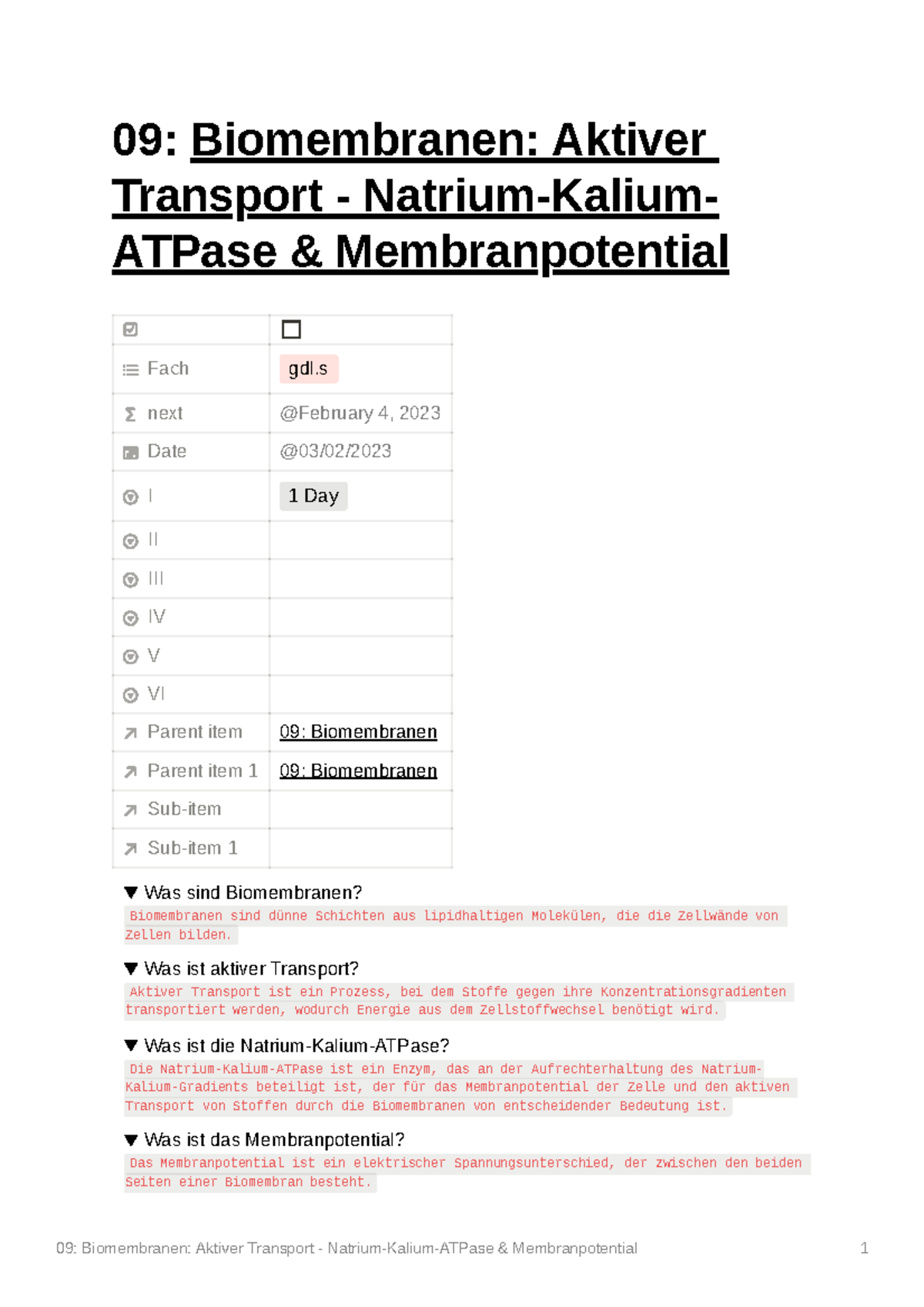 09 Biomembranen Aktiver Transport - Natrium-Kalium-ATPase ...
