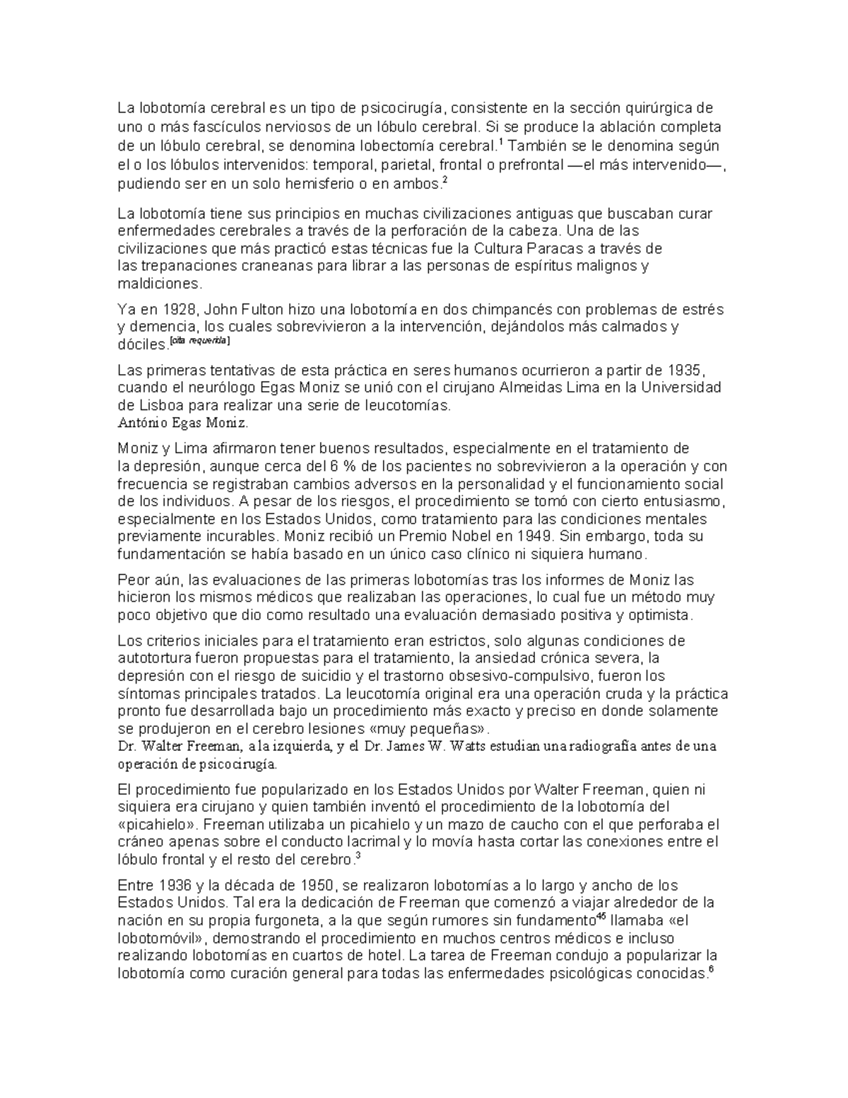 Lobotomia - dadasd - La lobotomía cerebral es un tipo de psicocirugía ...