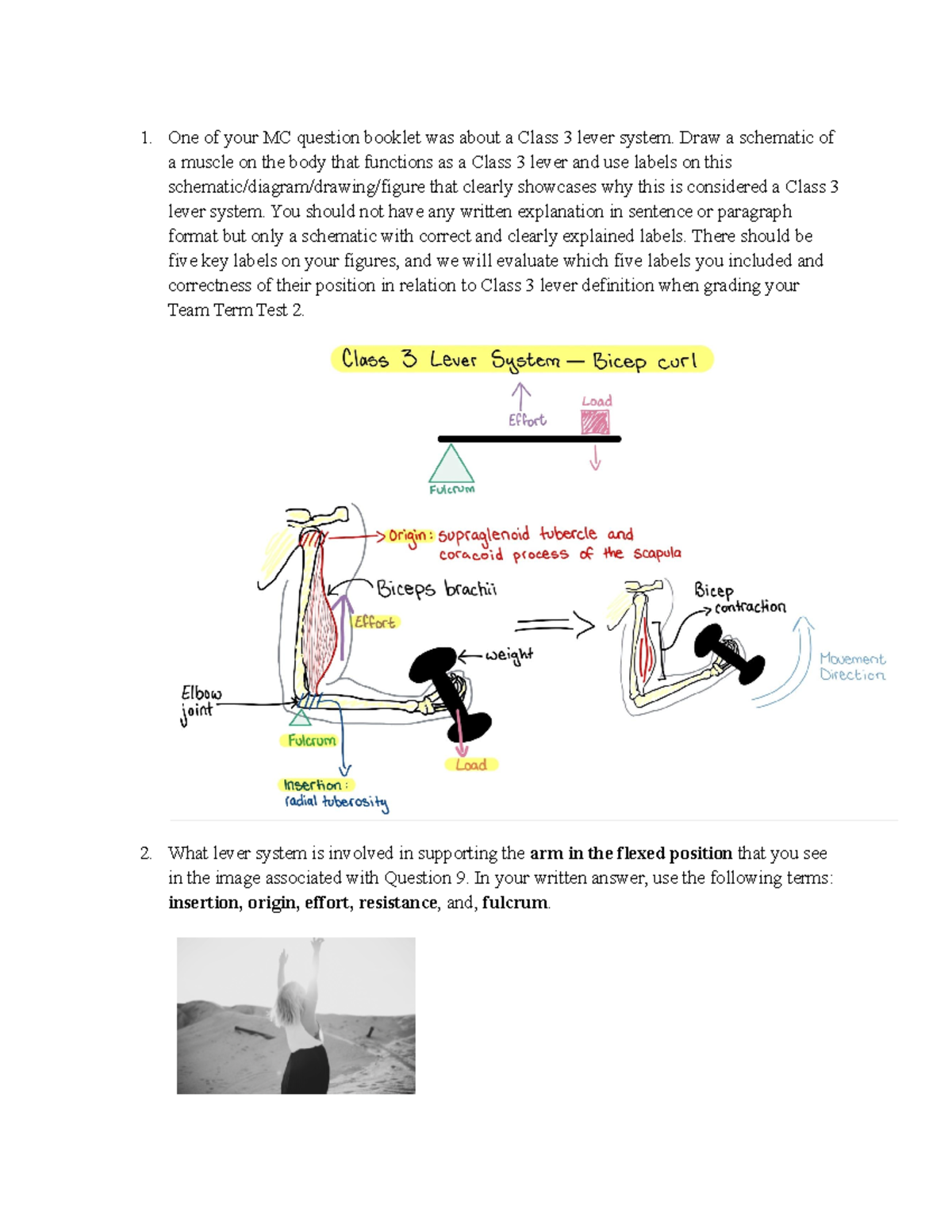 Team Term Test 2 - One of your MC question booklet was about a Class 3 ...