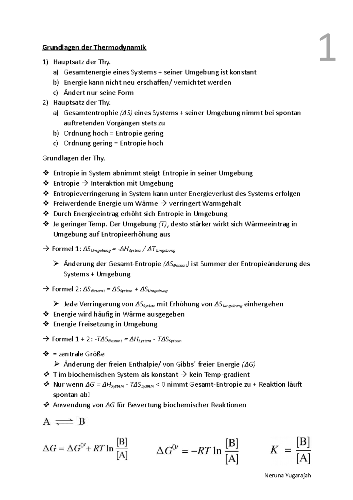 1.Grundlagen der Thermodynamik - Grundlagen der Thermodynamik Hauptsatz ...