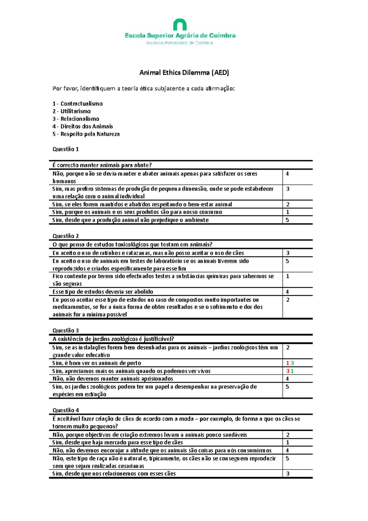 Animal Ethics Dilemma-Aula - Animal Ethics Dilemma (AED) Por favor ...