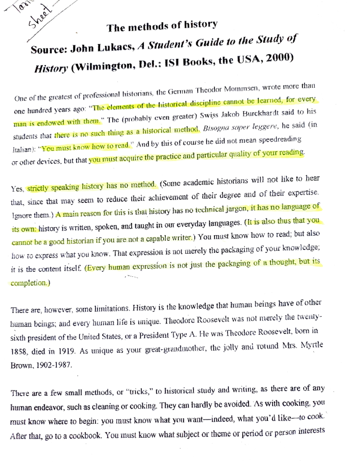 The Methods of History. - Shel- The methods of history Source: John ...