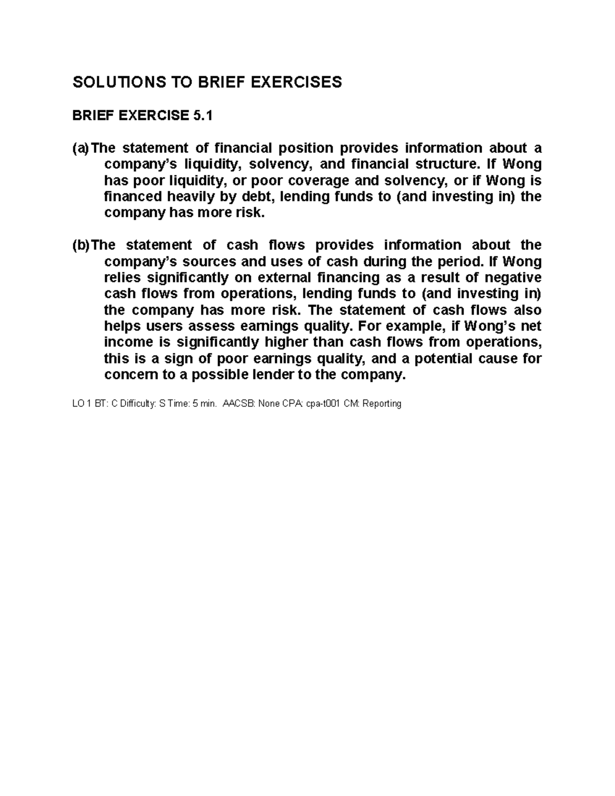 Solutions TO Ch - No description available - SOLUTIONS TO BRIEF ...