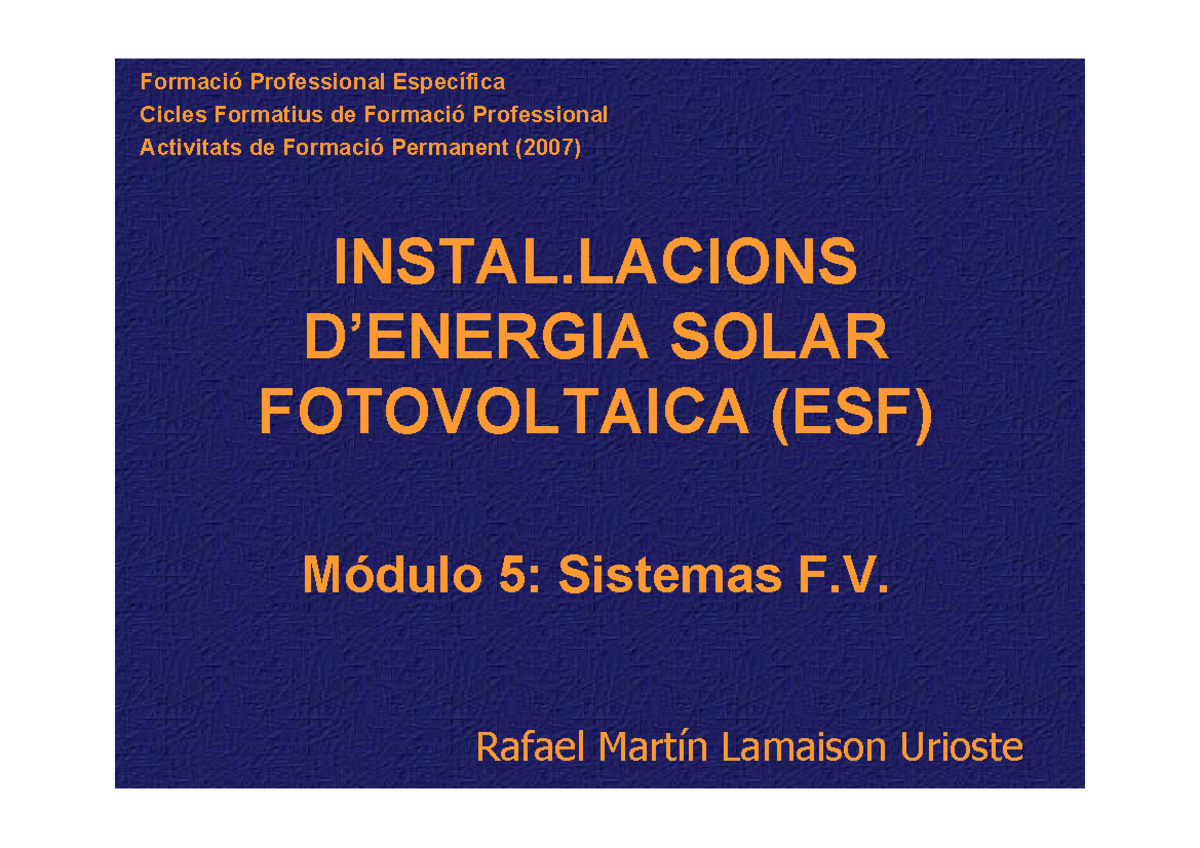 Bombeo color - fdvfd - INSTAL DíENERGIA SOLAR FOTOVOLTAICA (ESF) MÛdulo ...